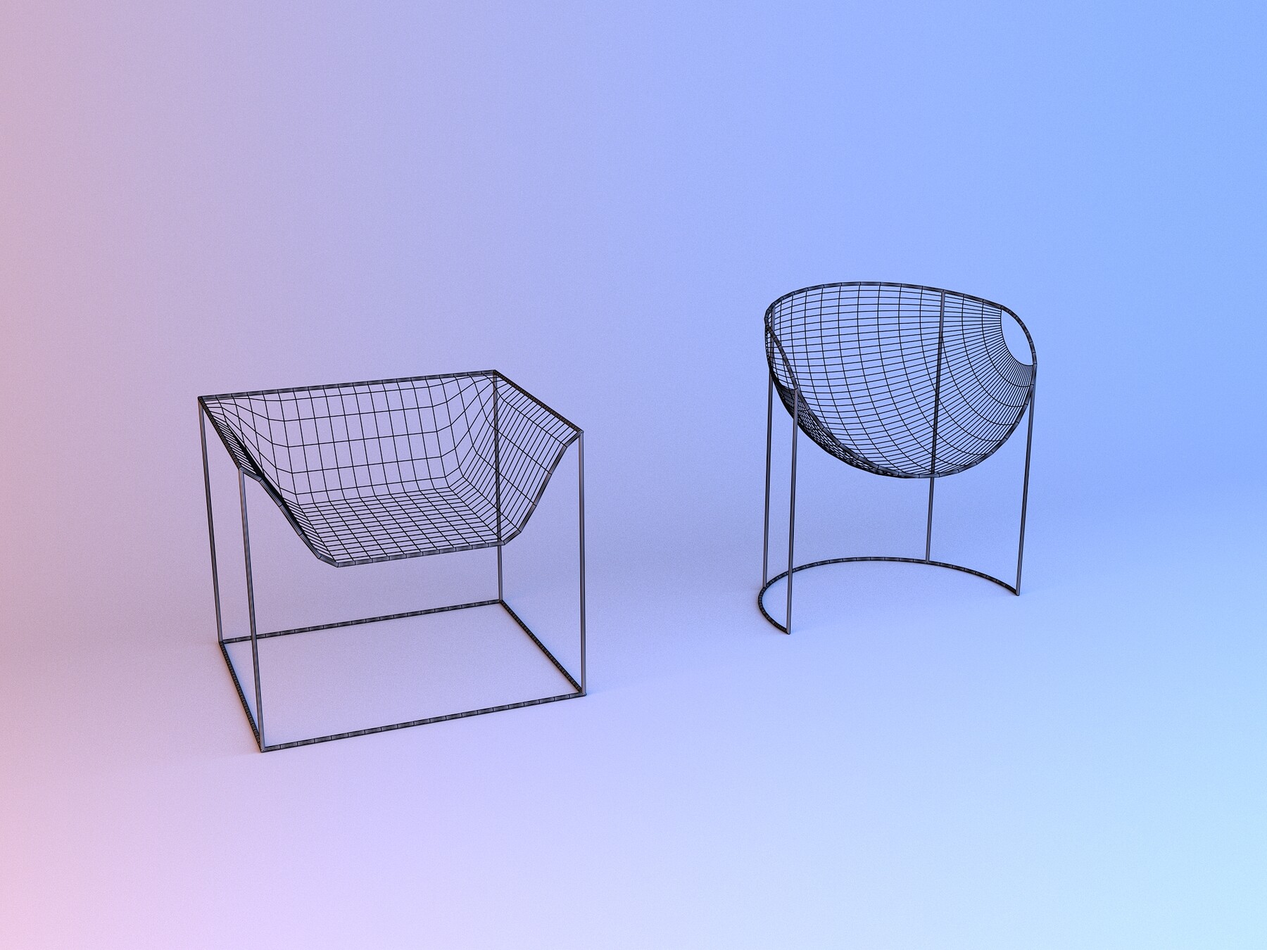 ArtStation - Grid metal chair | Game Assets