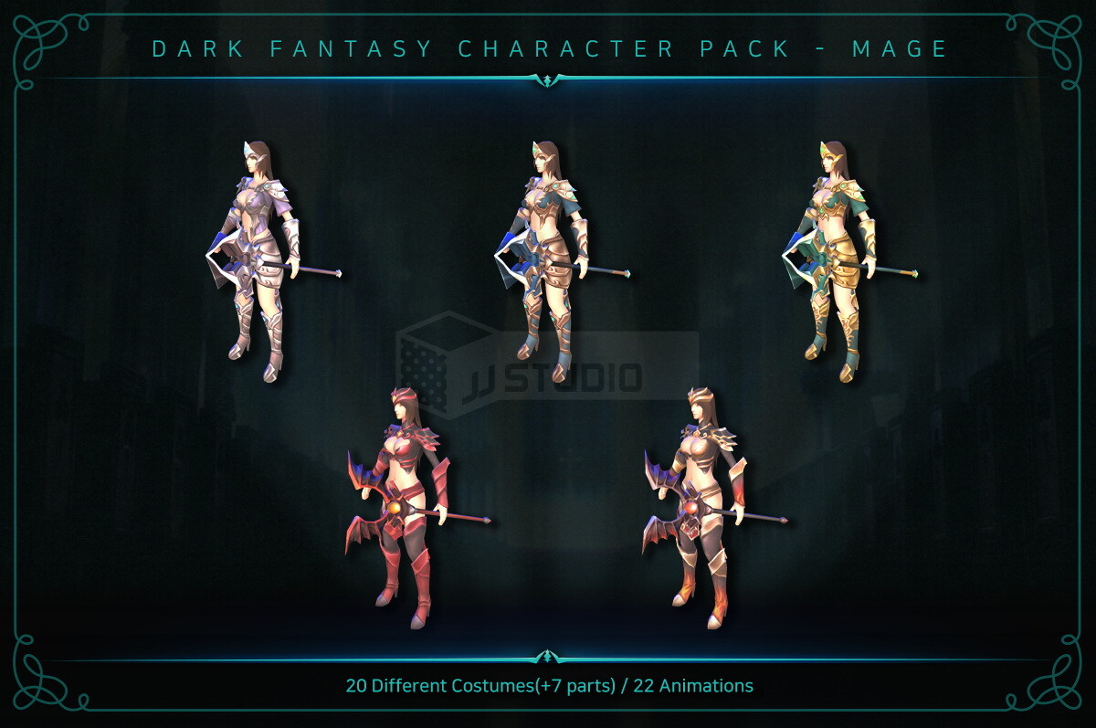 ArtStation - Dark Fantasy Character pack - Mage | Game Assets