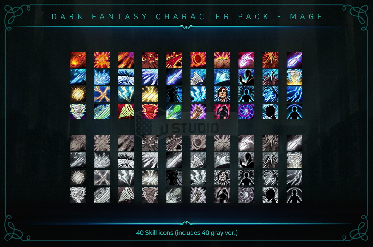 ArtStation - Dark Fantasy Character pack - Mage | Game Assets