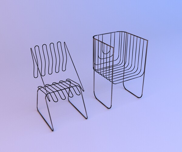 ArtStation - Metal Grid chair | Game Assets