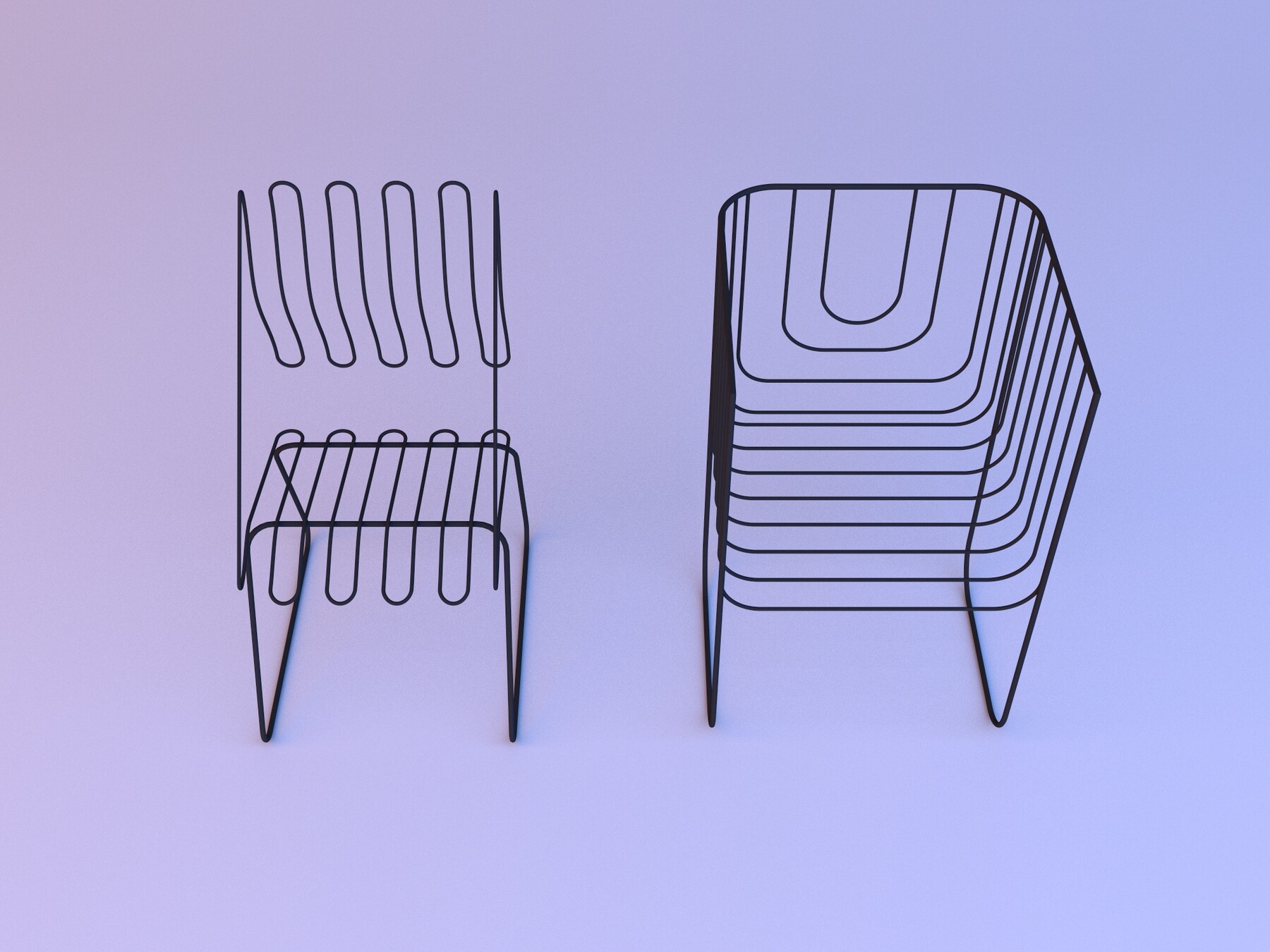 ArtStation - Metal Grid chair | Game Assets