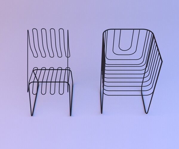 ArtStation - Metal Grid chair | Game Assets