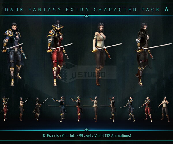 ArtStation - Dark Fantasy Extra Character Pack A | Game Assets