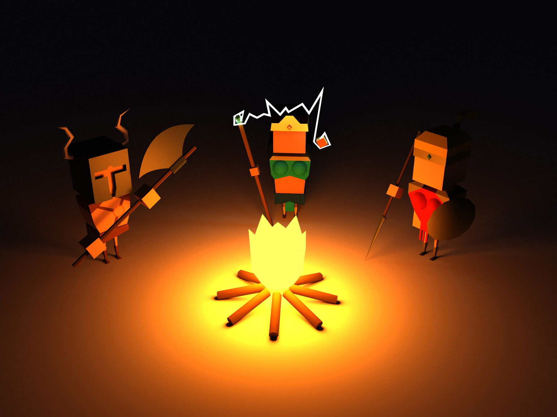 ArtStation - gaming fantasy character in a cartoon cube style Low-poly ...