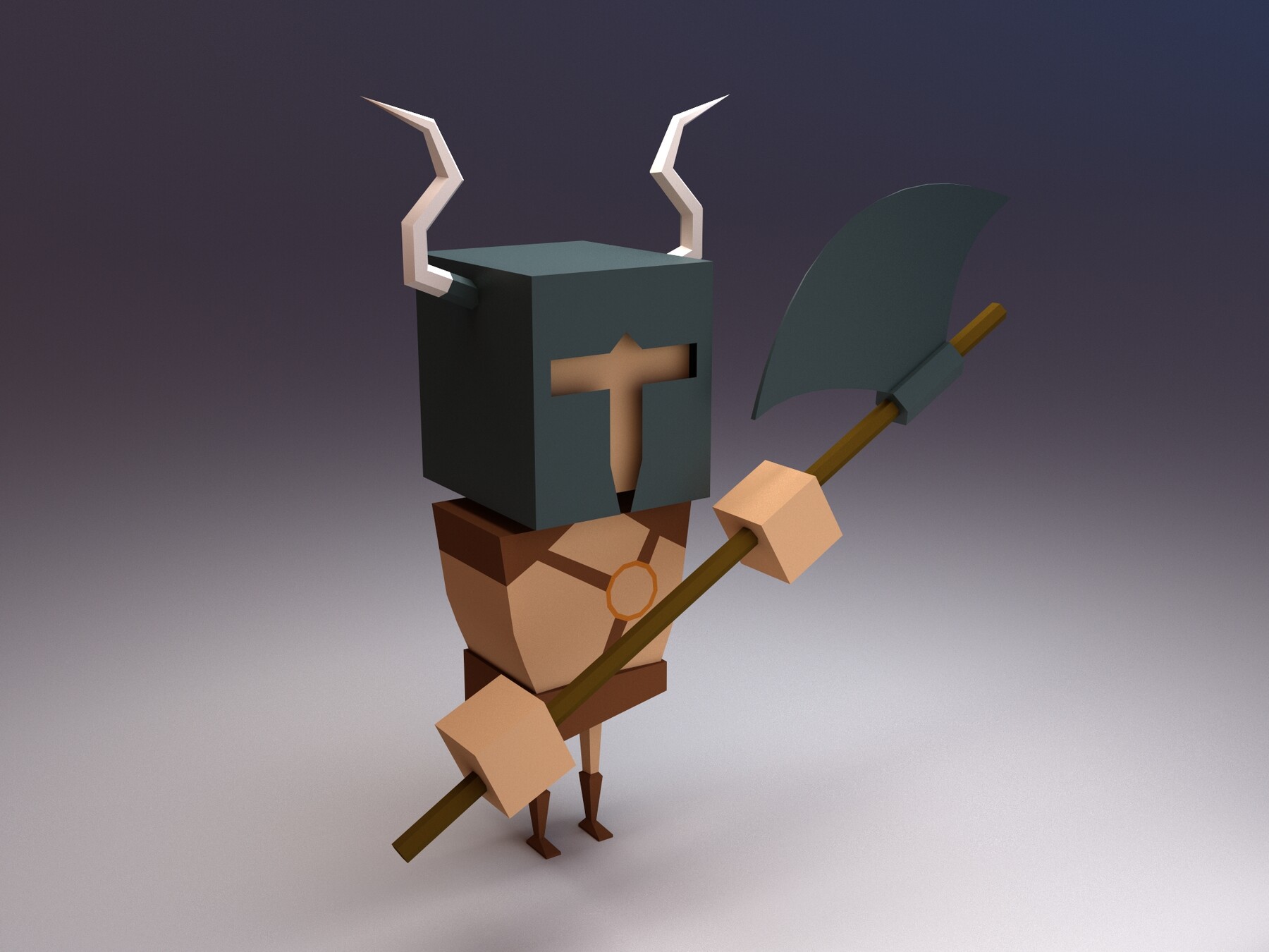 ArtStation - gaming fantasy character in a cartoon cube style Low-poly ...