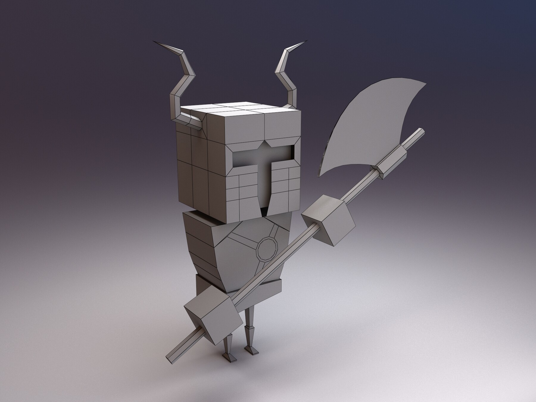 ArtStation - gaming fantasy character in a cartoon cube style Low-poly ...