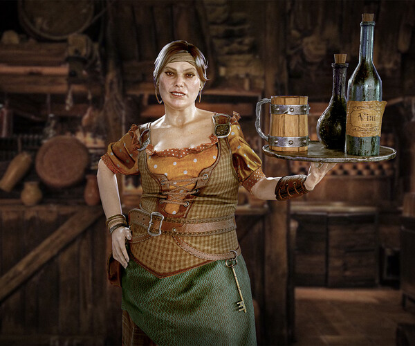 ArtStation - Barmaid | Game Assets
