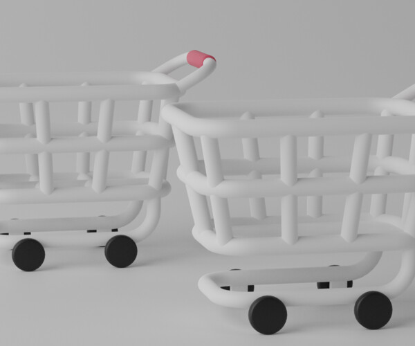 ArtStation - Cartoon Simple Shopping Cart 3d model | Resources