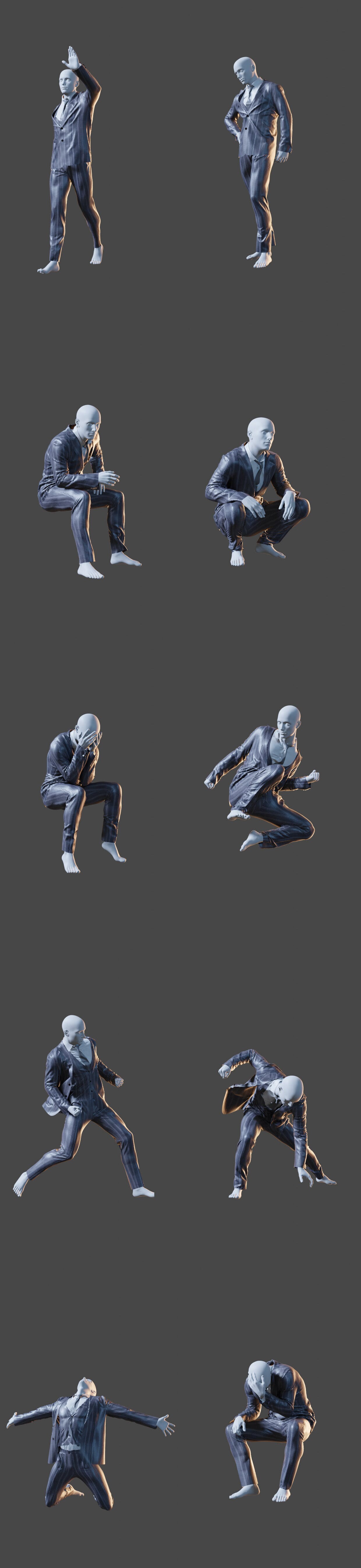 ArtStation - 110 3d suit poses | Resources