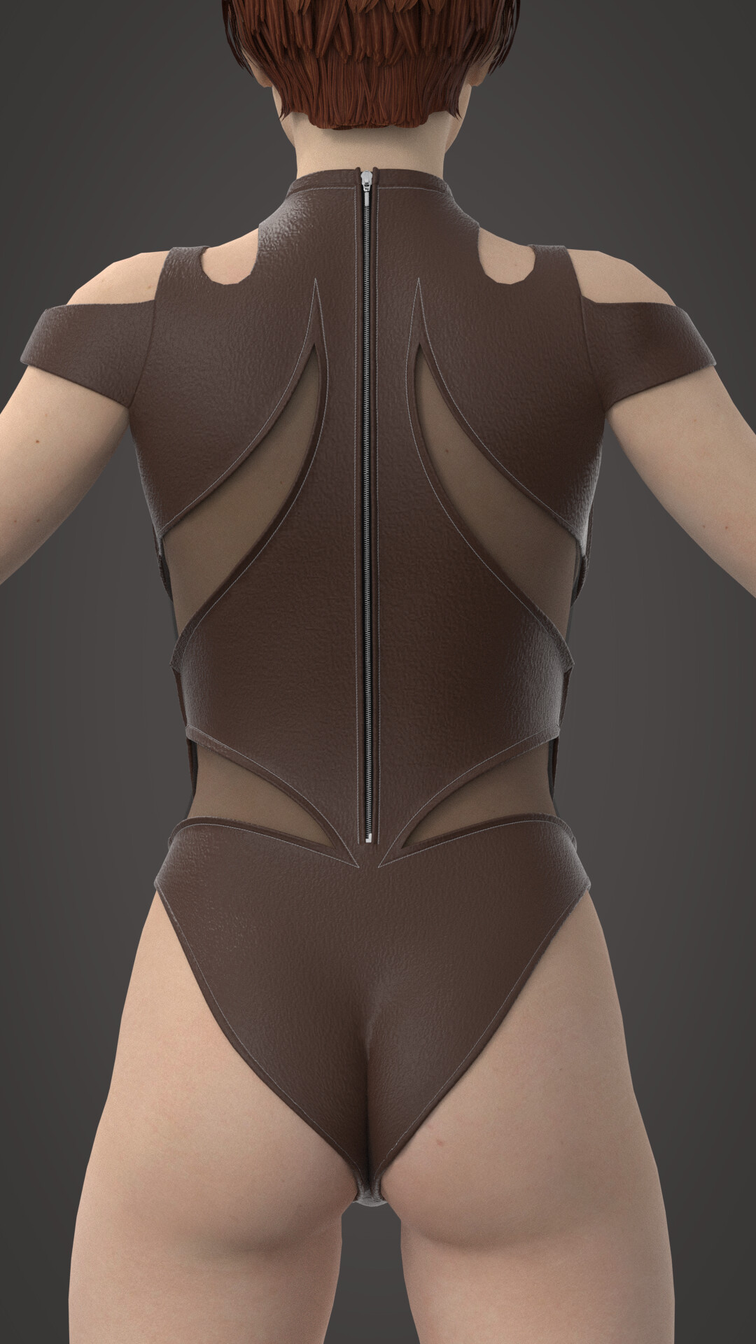 ArtStation - Leather Bodysuit with Silk Inserts and Stitched Leather Gloves | Game Assets