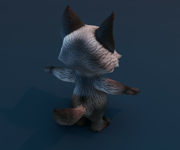 ArtStation - Cartoon Silver Fox Animated 3D Model | Game Assets