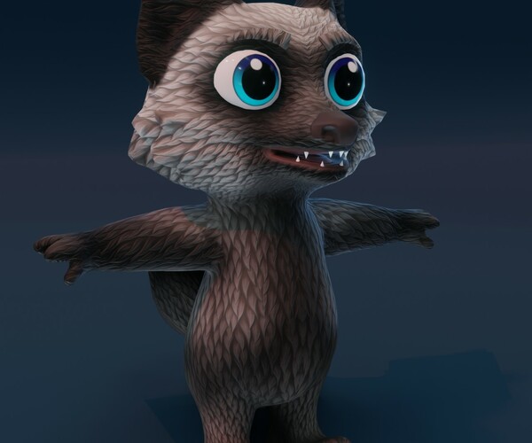 ArtStation - Cartoon Silver Fox Animated 3D Model | Game Assets