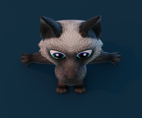 ArtStation - Cartoon Silver Fox Animated 3D Model | Game Assets
