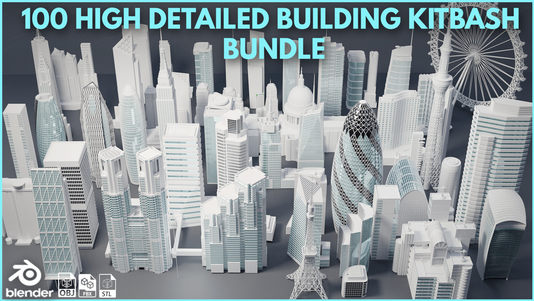 ArtStation - 300+ Unique Building and High Detailed skyscrapers Kitbash ...