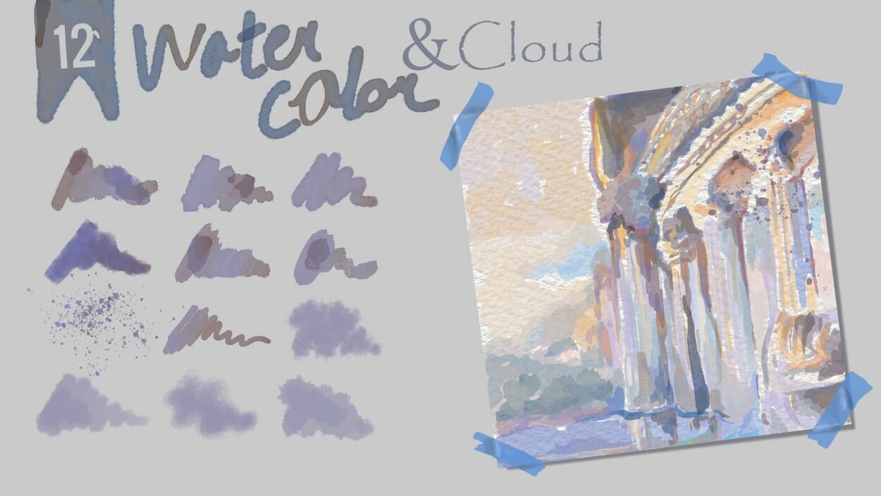 ArtStation - 2D BRUSH ,Textured brushes, basic brushes, nature and ...