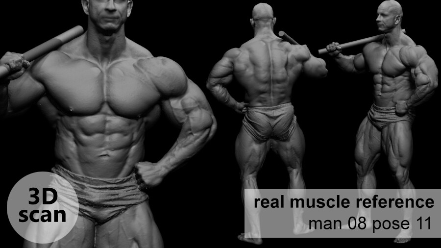 ArtStation - 3D scan real extreme muscleanatomy Man08 pose 11 | Resources