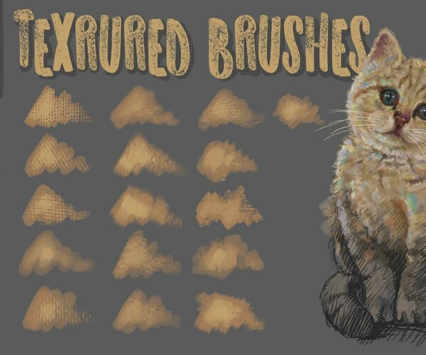 ArtStation - 2D BRUSH ,Textured brushes, basic brushes, nature and ...