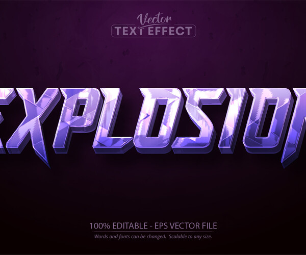 ArtStation - Explosion text effect, editable shiny purple text style ...