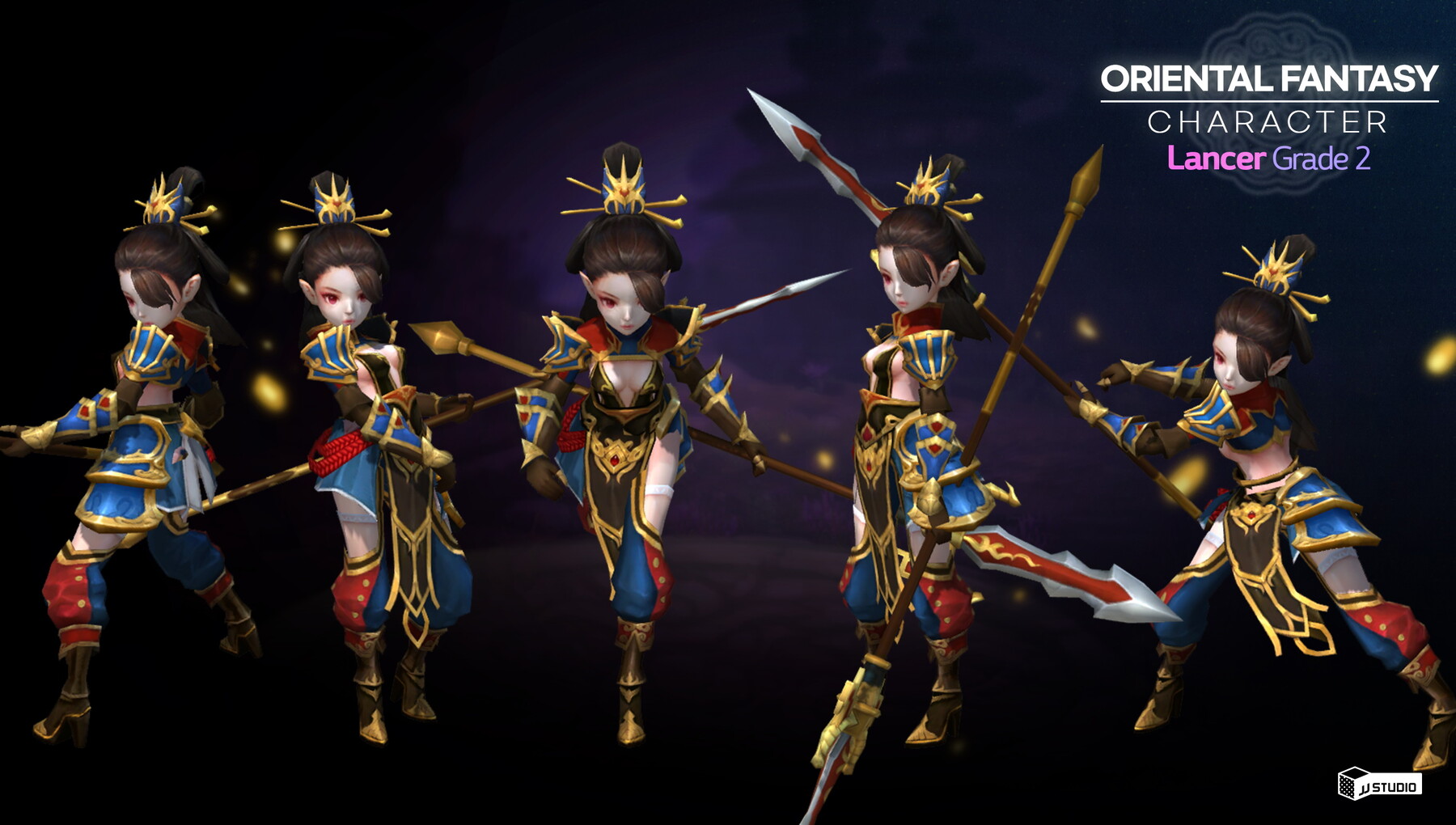 ArtStation - Oriental Fantasy Character - Lancer Grade 2 | Game Assets