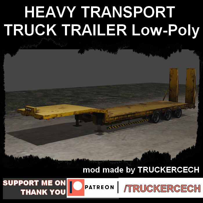 ArtStation - HEAVY TRANSPORT - TRUCK TRAILER Low-poly | Game Assets
