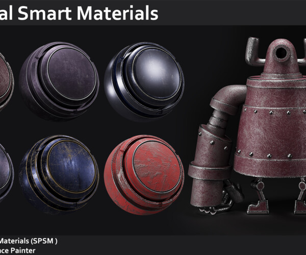 ArtStation - 60 Metal Smart Materials_Vol2 | Game Assets