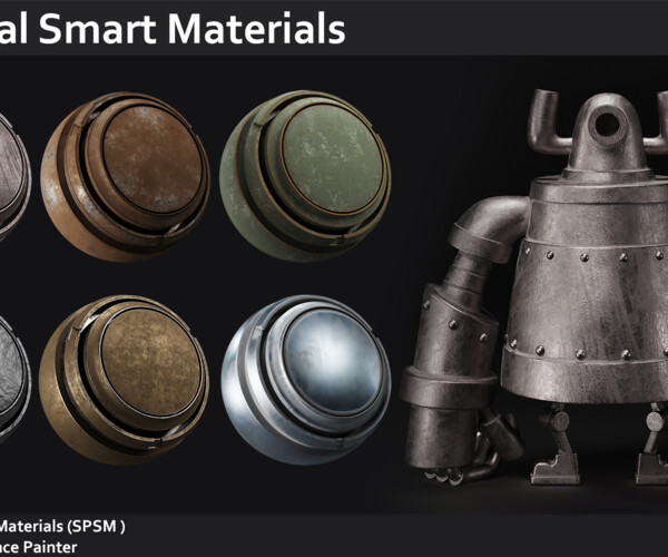 ArtStation - 60 Metal Smart Materials_Vol2 | Game Assets