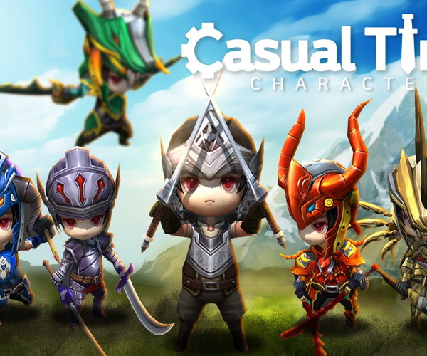 ArtStation - Casual Tiny Character - Dragon Knight Pack | Game Assets