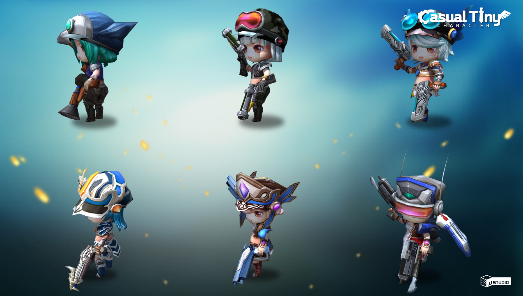 ArtStation - Casual Tiny Character - Gunner Pack | Game Assets