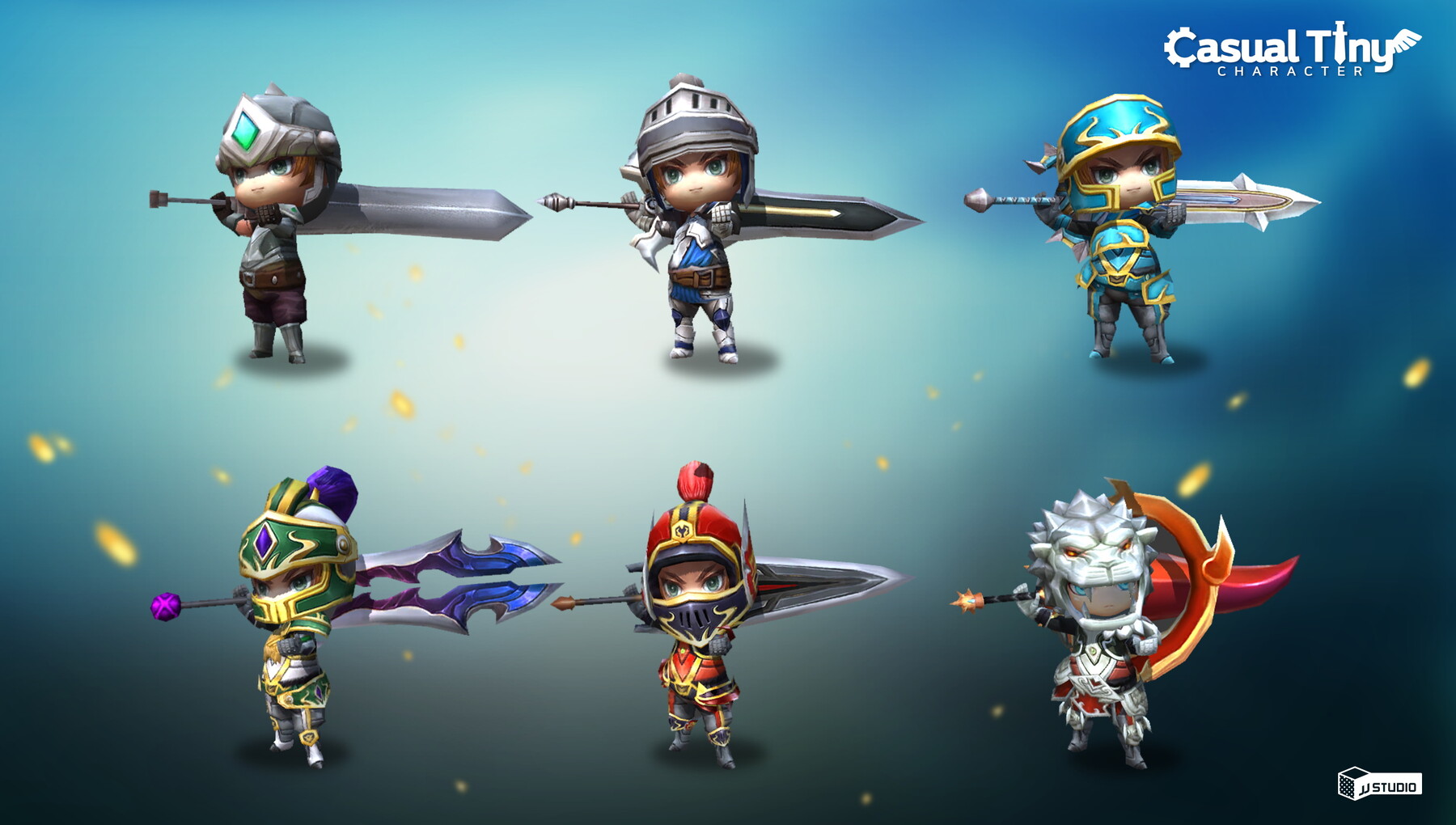 ArtStation - Casual Tiny Character - Knight Pack | Game Assets