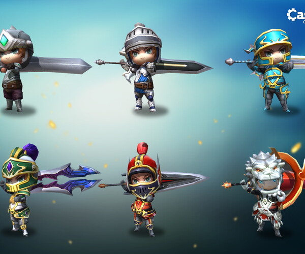 ArtStation - Casual Tiny Character - Knight Pack | Game Assets