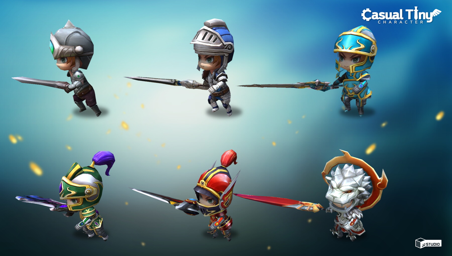 ArtStation - Casual Tiny Character - Knight Pack | Game Assets