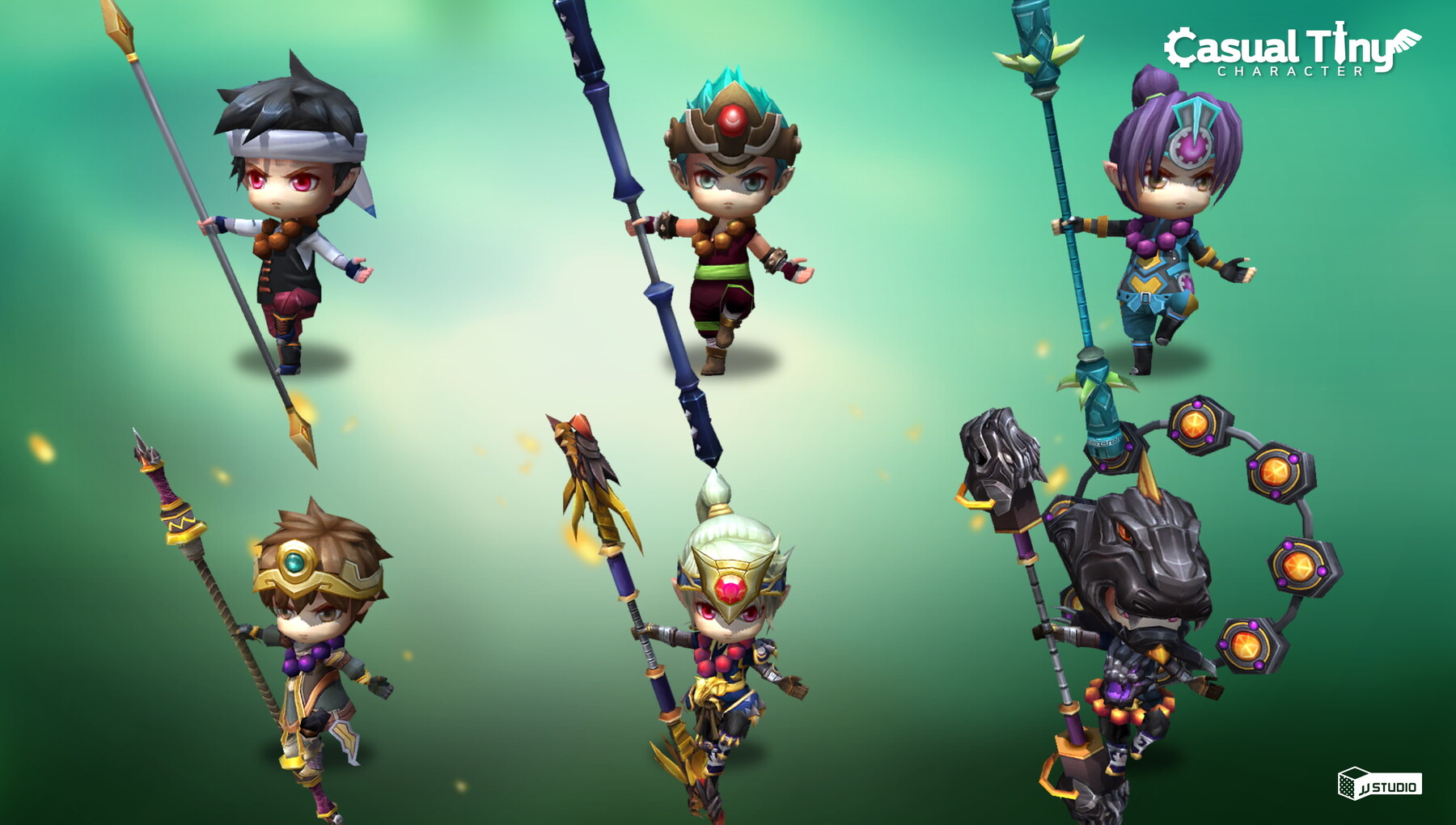 ArtStation - Casual Tiny Character - Monk Pack | Game Assets