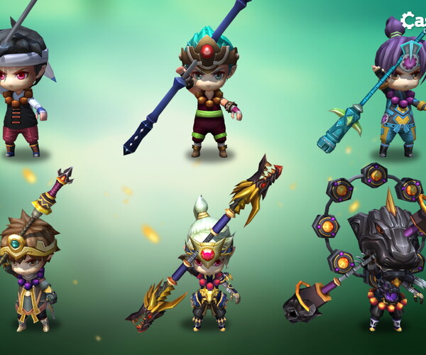 ArtStation - Casual Tiny Character - Monk Pack | Game Assets