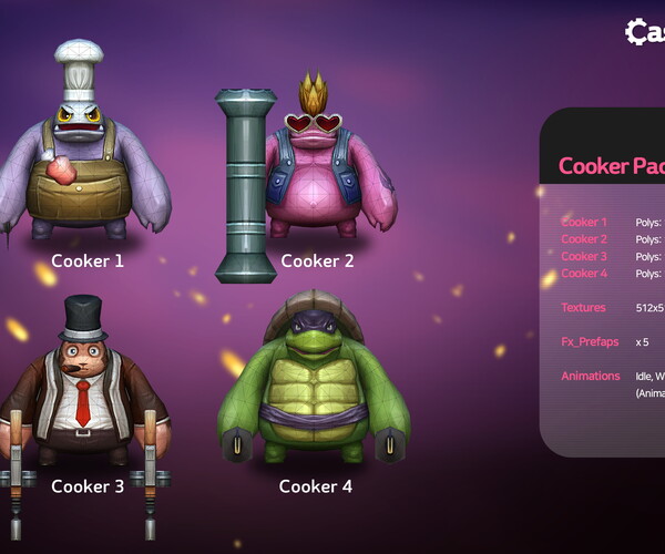 ArtStation - Casual Tiny Monster - Cooker Pack | Game Assets