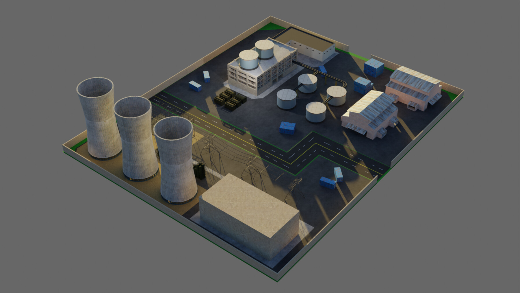 ArtStation - Modular Nuclear Power station - Low Poly - Game Ready ...