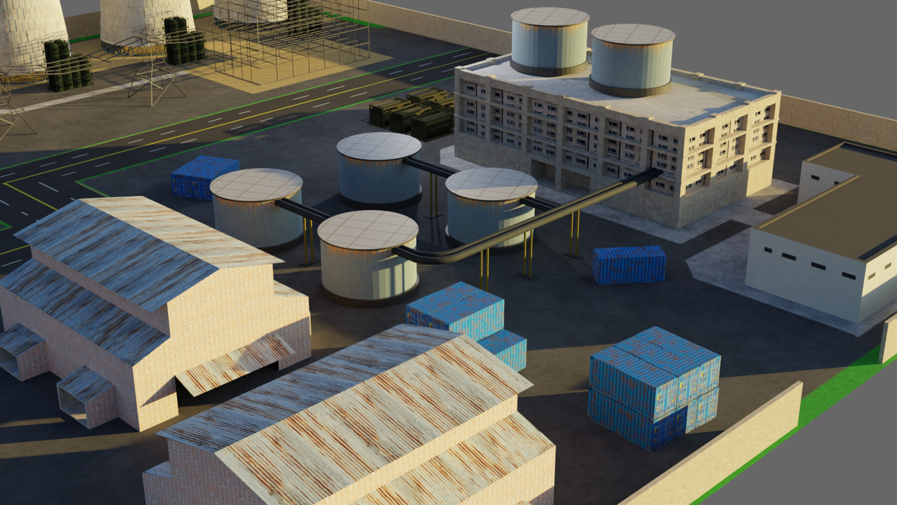 ArtStation - Modular Nuclear Power station - Low Poly - Game Ready ...