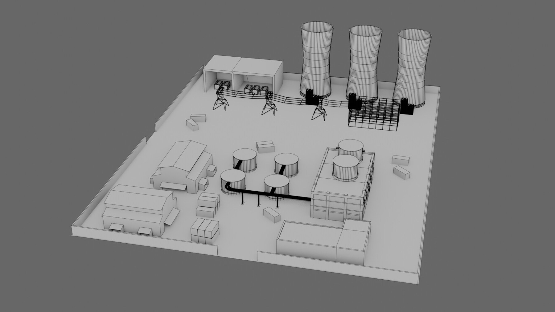 ArtStation - Modular Nuclear Power station - Low Poly - Game Ready ...