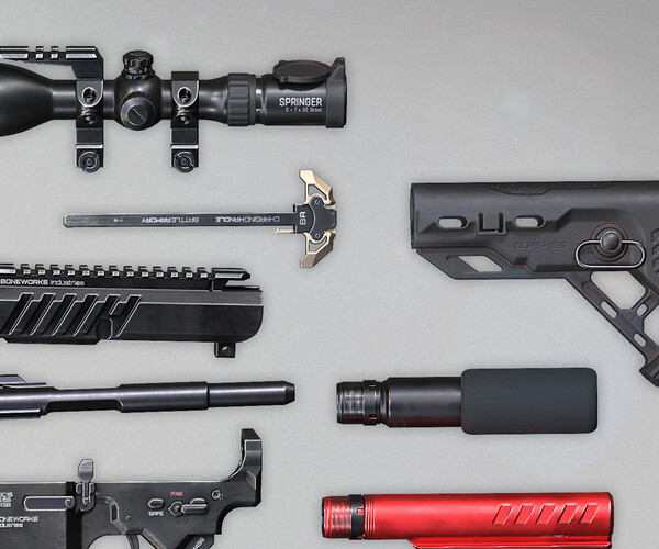 ArtStation - Customizable AR15 - Game Ready | Game Assets