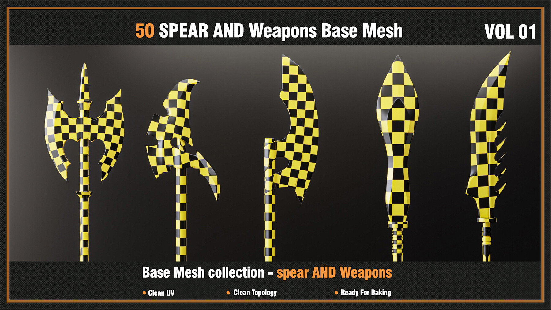 ArtStation - 50 SPEAR AND Weapons Base Mesh - VOL 01 ( Game Ready ...