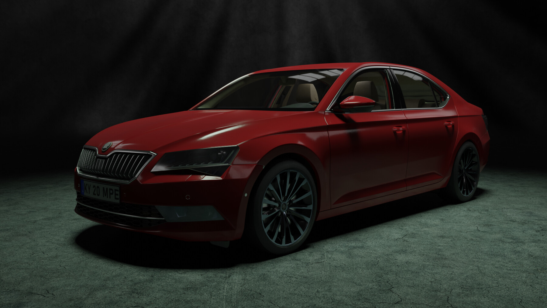 ArtStation - red car skoda superb | Resources