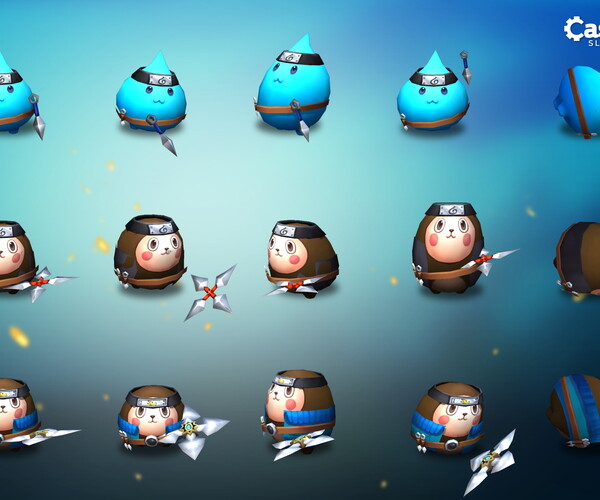 ArtStation - Casual Tiny Slime - Ninja Pack | Game Assets