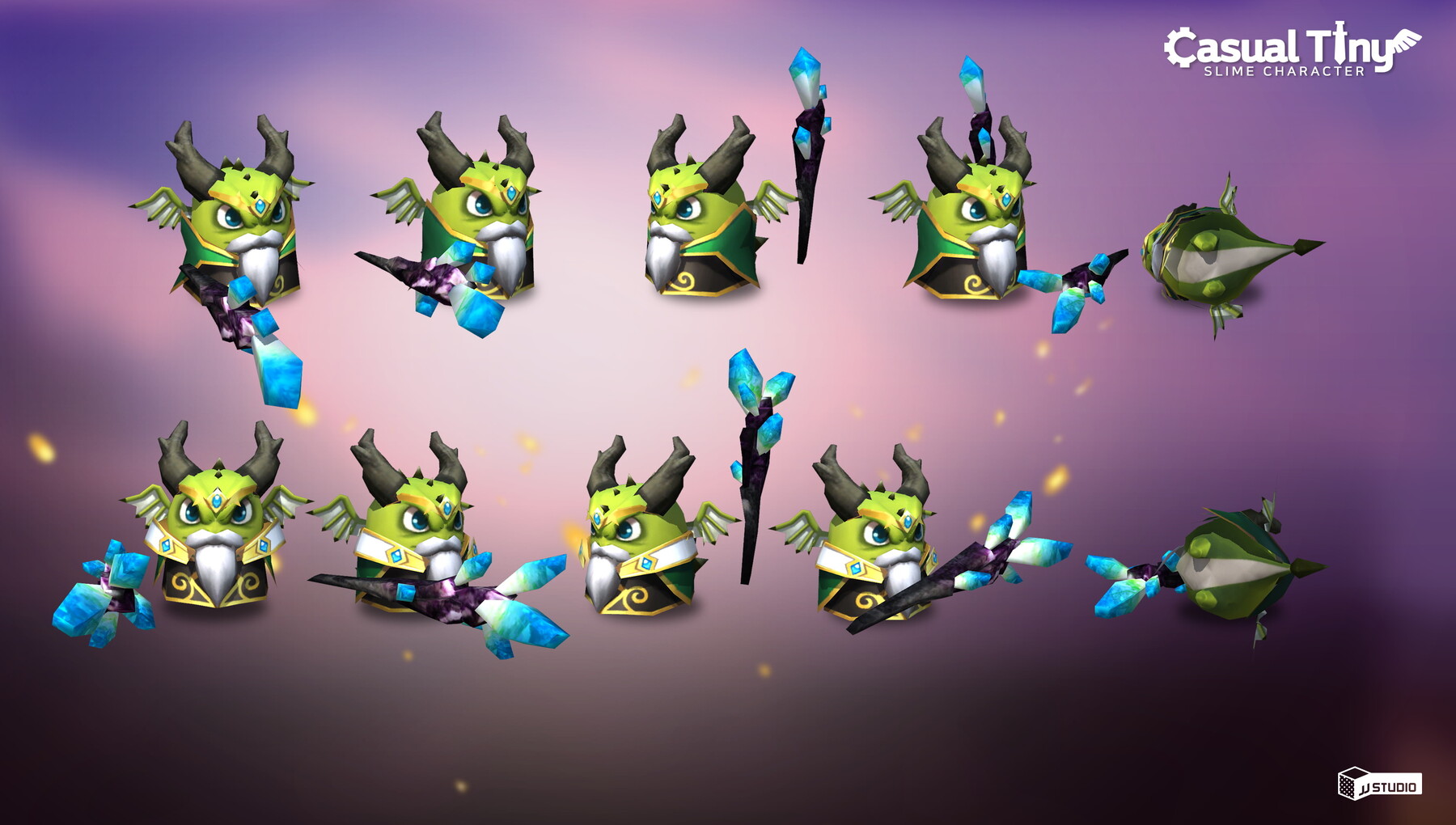 ArtStation - Casual Tiny Slime - Wizard Pack | Game Assets