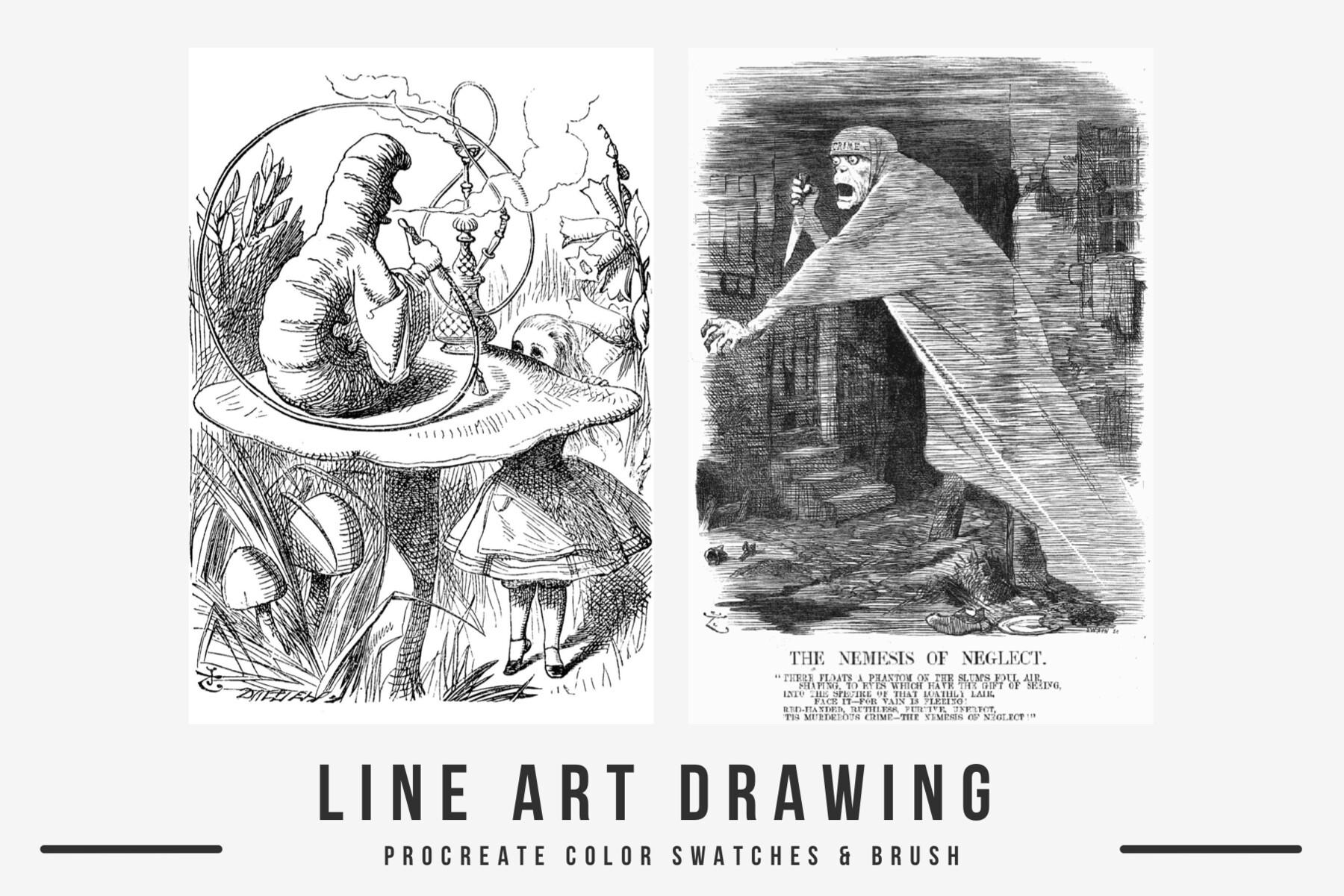 ArtStation - Line Art Drawing Procreate Kit | Brushes