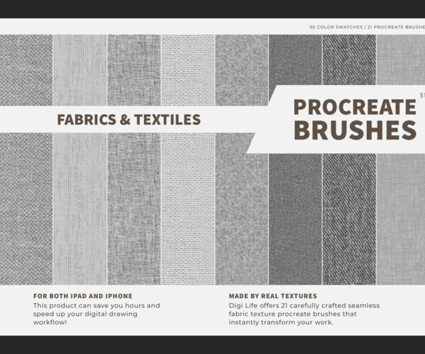 ArtStation - Fabrics & Textiles Texture Procreate Brushes | Brushes