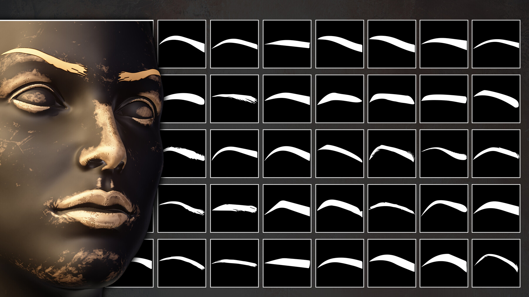 ArtStation - Female eyebrows brushes / alphas : | Game Assets