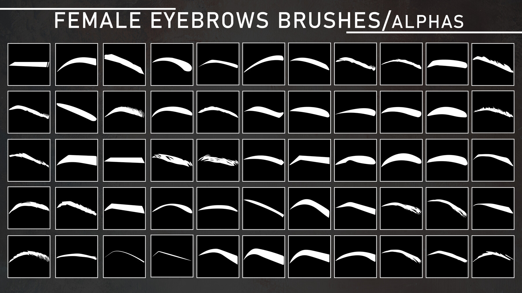 ArtStation - Female eyebrows brushes / alphas : | Game Assets