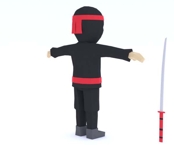 ArtStation - Low Poly Cartoon Ninja | Game Assets