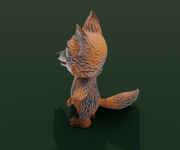 ArtStation - Cartoon Grey Fox 3D Model | Game Assets