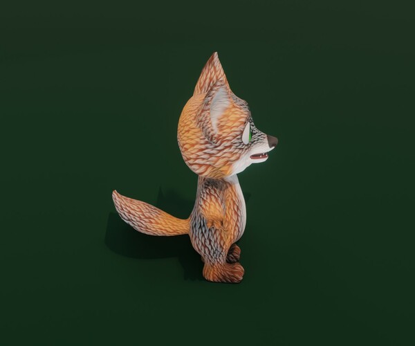 ArtStation - Cartoon Grey Fox 3D Model | Game Assets