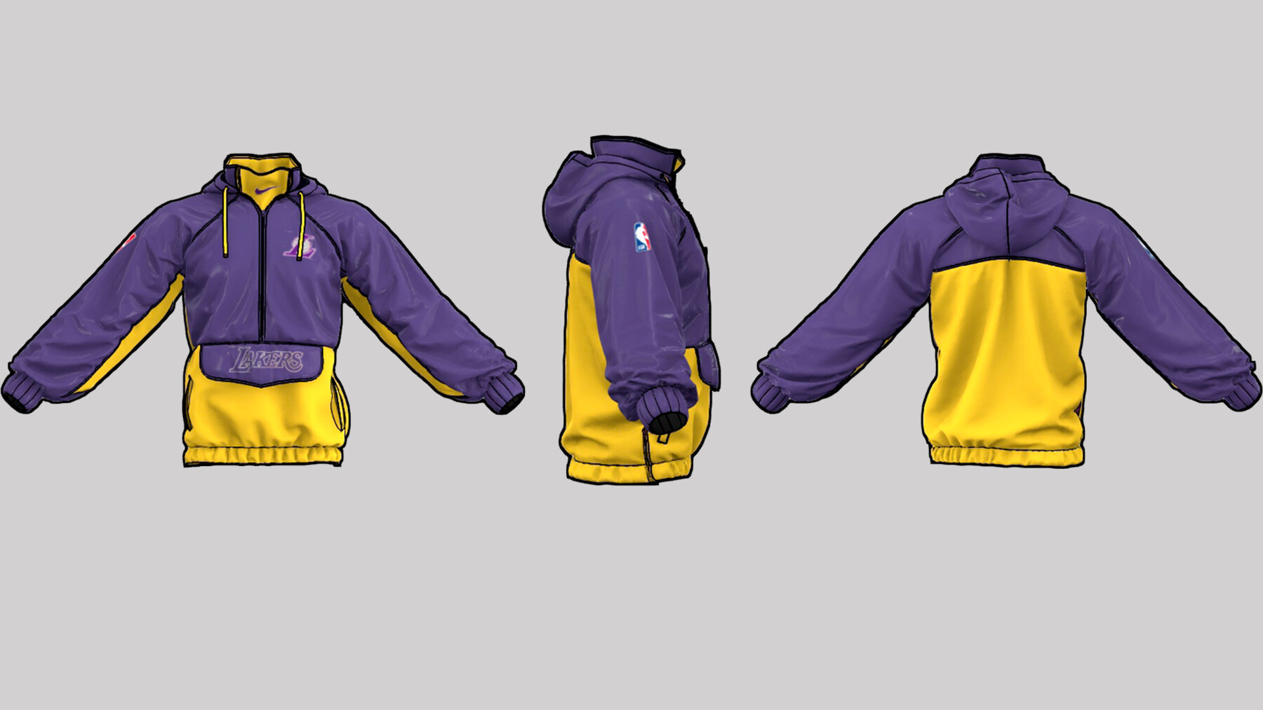 ArtStation - Los Angeles Lakers Courtside Marvelous designer Project ...